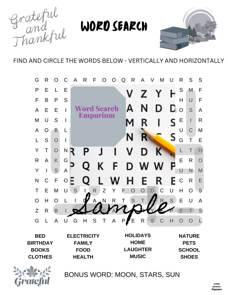 Gratitude Word Search Puzzle: Family Fun, Classroom Activity (digital ...
