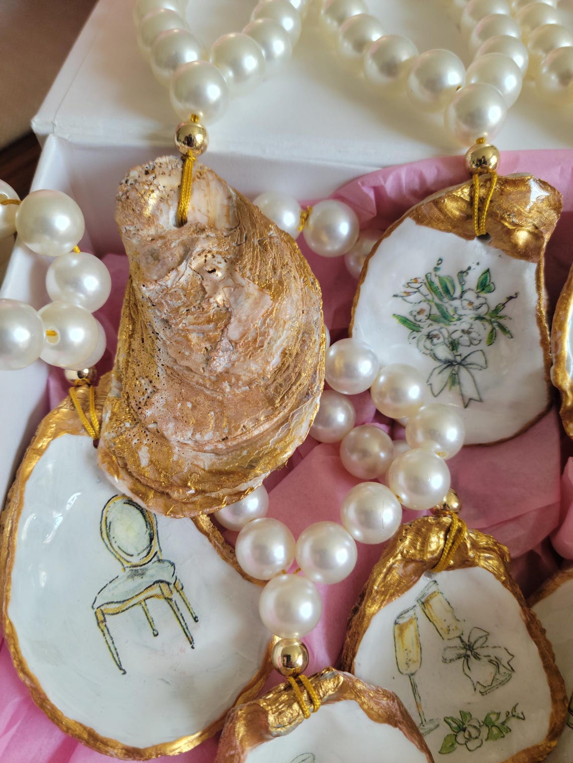 Oyster Shell Bridal Favor: Pearl Napkin Ring, Bridal Brunch Decor - Etsy