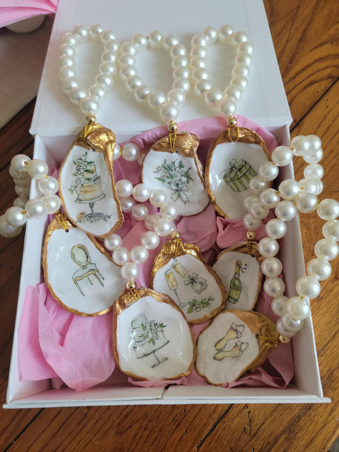 Oyster Shell Bridal Favor: Pearl Napkin Ring, Bridal Brunch Decor - Etsy