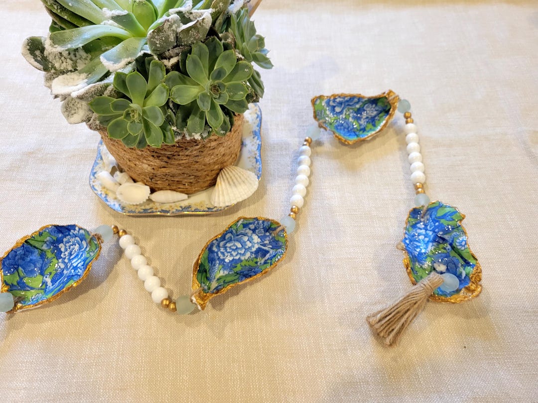 Oyster Shell Table Garland: Coastal Decor - Etsy
