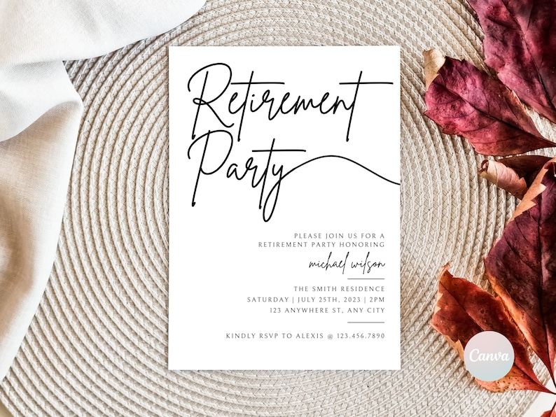 Retirement Invitation, Retirement Party Invitation, Retirement ...