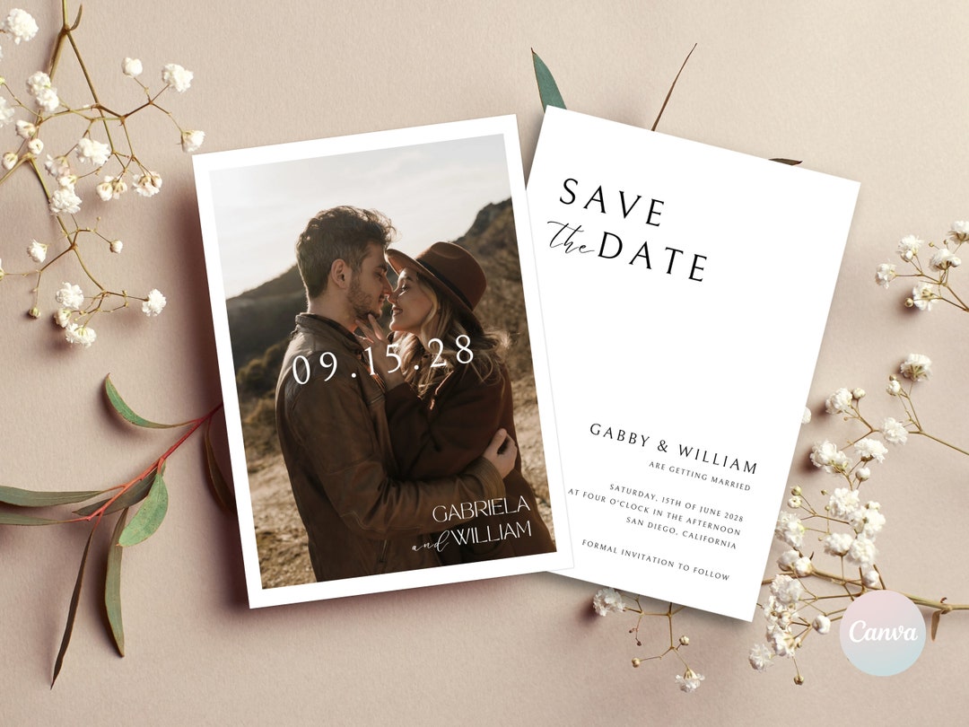 Save the Date Template With Photo, Digital Save the Dates, Wedding Save ...