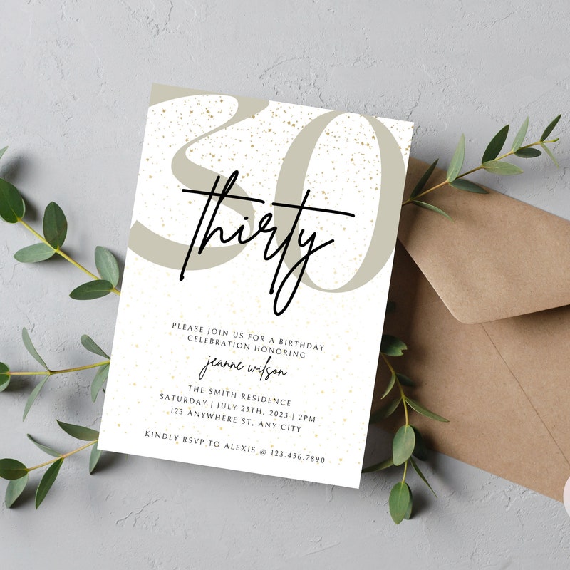 30th Birthday Invite - Etsy