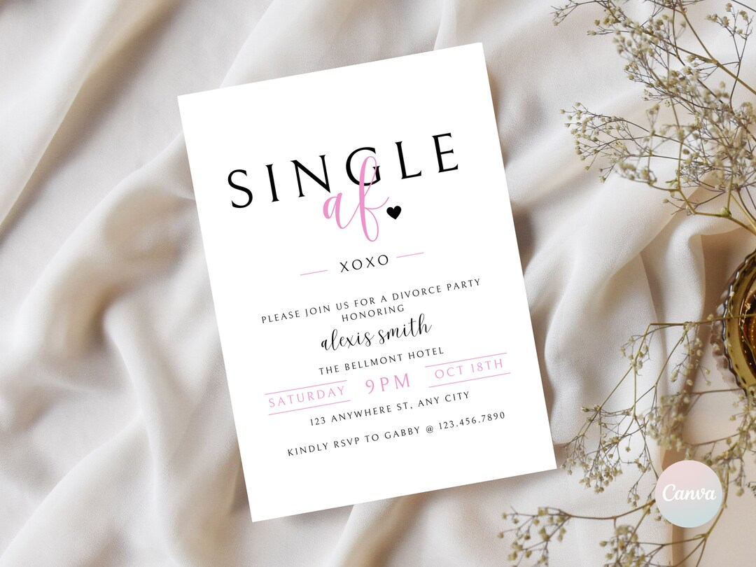 Divorce Party Invitation, Divorce Party Invite, Divorce Celebration ...