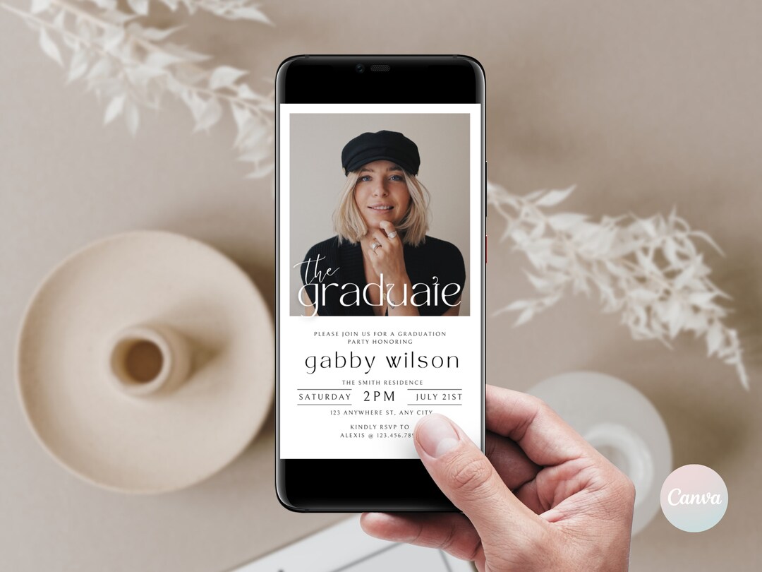 Graduation Invitation, Graduation Invitation Digital, Photo Graduation ...