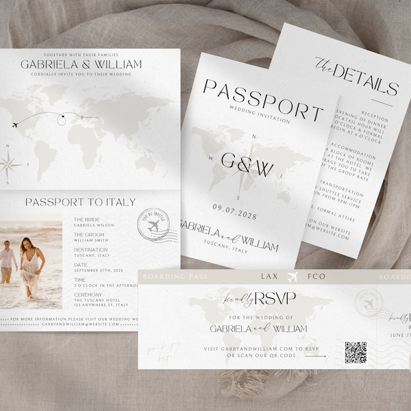 Destination Wedding Invitations - Etsy