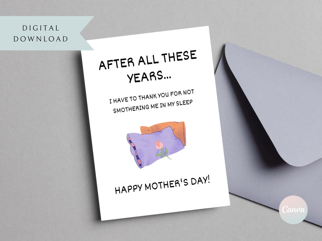 Funny Mother's Day Card Template, Mom's Day Card Printable, Funny ...