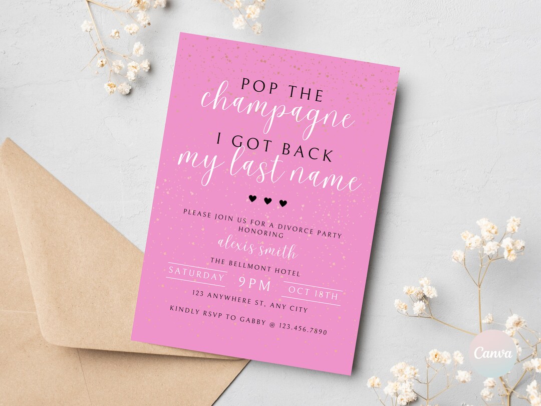 Divorce Party Invitation, Divorce Party Invite, Divorce Celebration ...