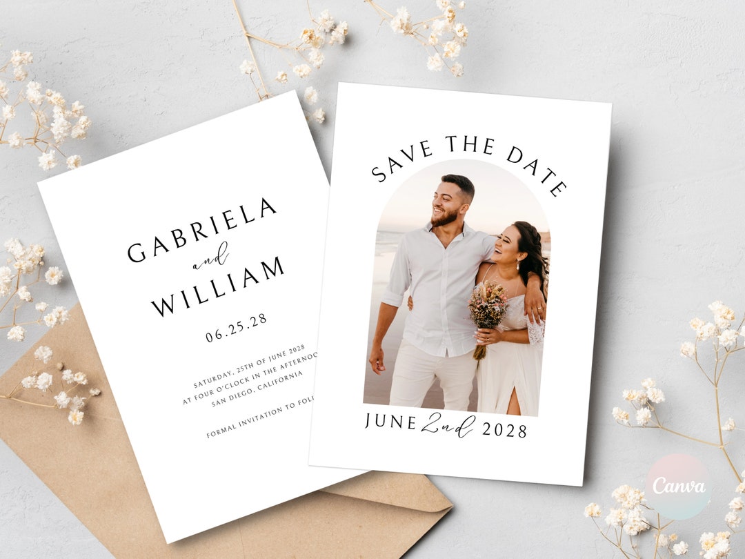 Save The Date Template With Photo Digital Save The Dates Wedding Save