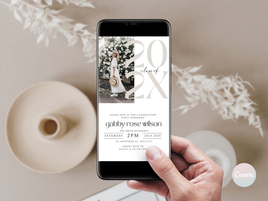 Graduation Invitation, Graduation Invitation Digital, Photo Graduation ...