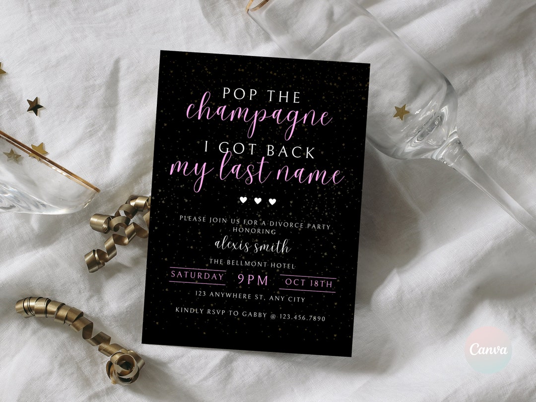 Divorce Party Invitation, Divorce Party Invite, Divorce Celebration ...
