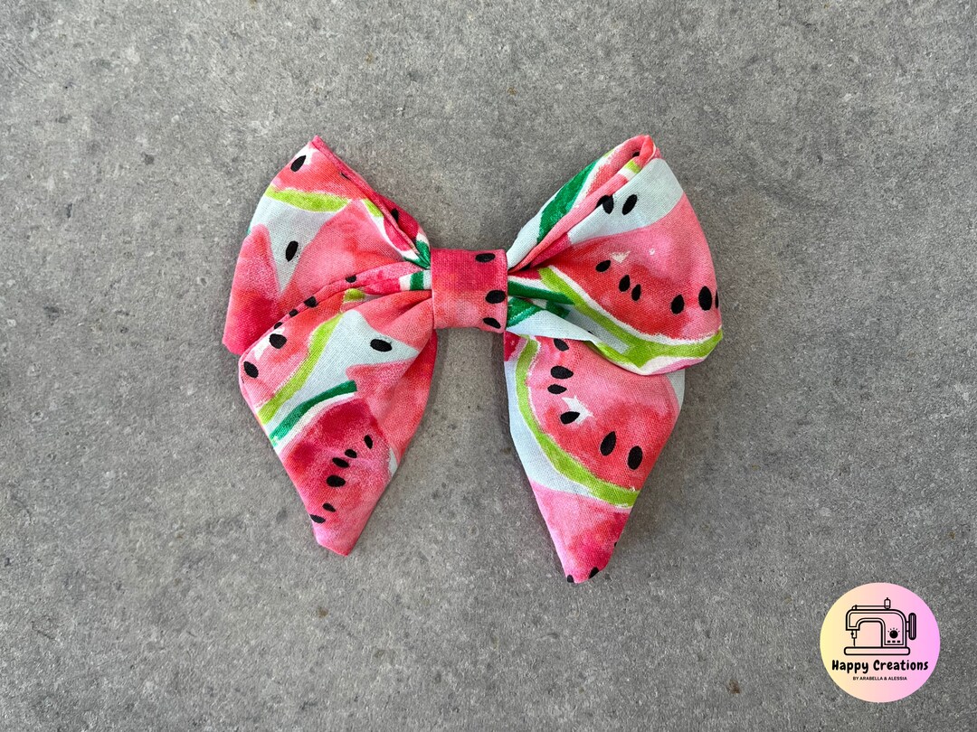 Handmade Hair Bow - Watermelon Pattern Hair Bow - Cute Watermelon ...