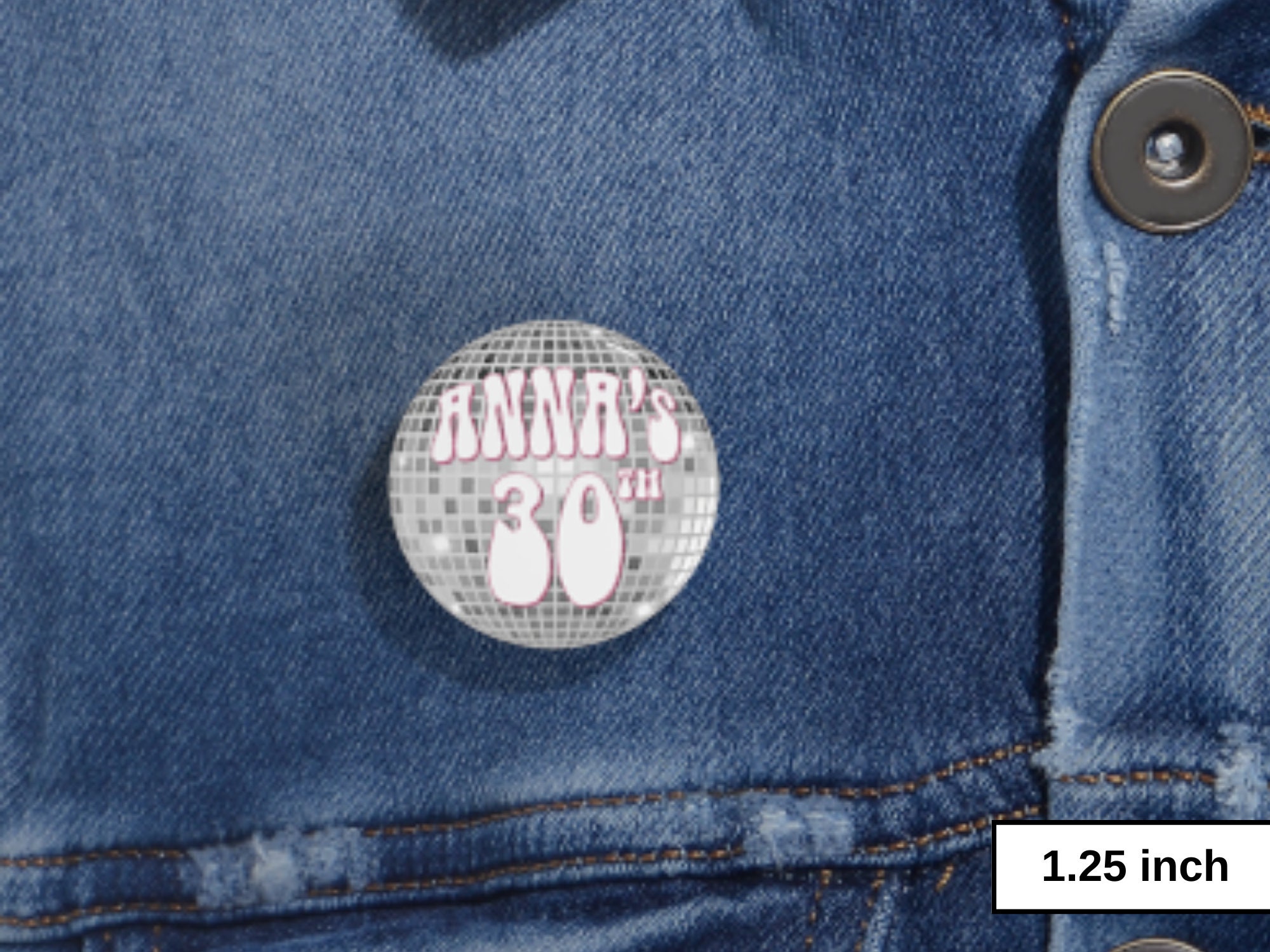 CUSTOM Disco Pin PERSONALIZED Disco Ball Party Pin Hashtag Disco Badge ...