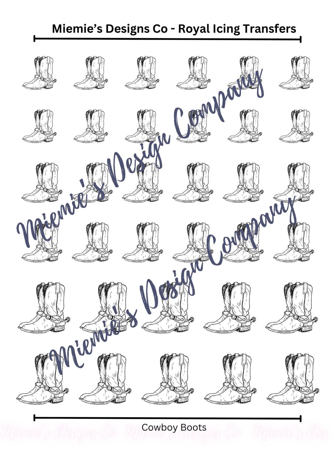 Royal Icing Transfer - Cowboy Boots - DIGITAL DOWNLOAD - Etsy