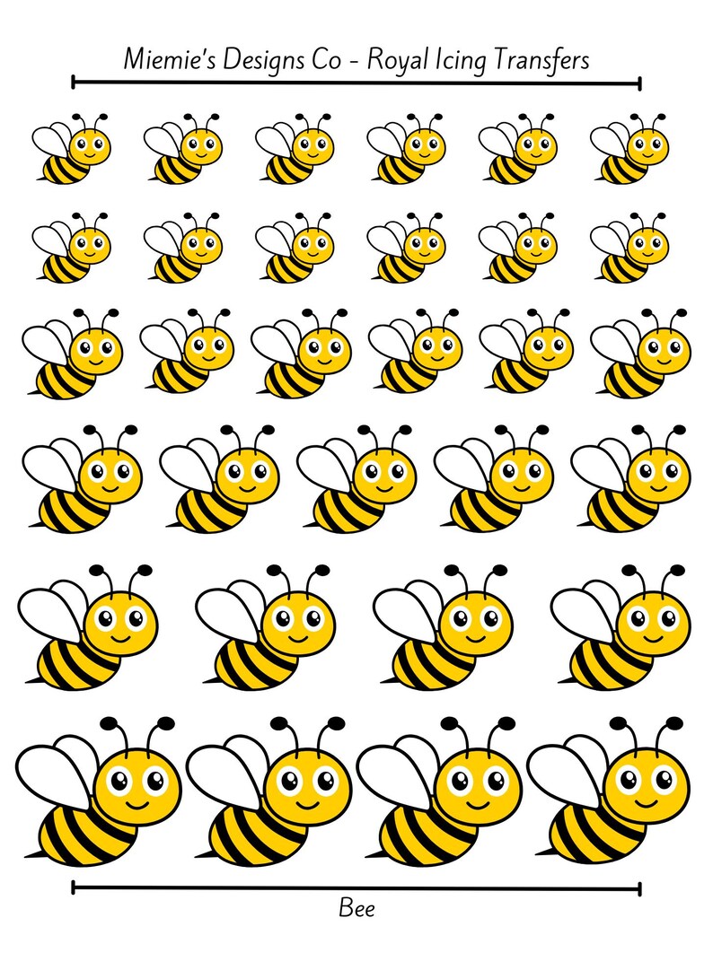 Royal Icing Transfer - Bee 1 - DIGITAL DOWNLOAD - Etsy