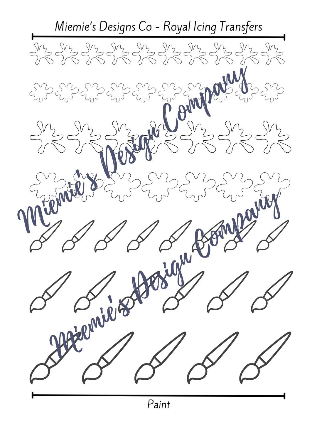 Royal Icing Transfer - Paint - DIGITAL DOWNLOAD - Etsy