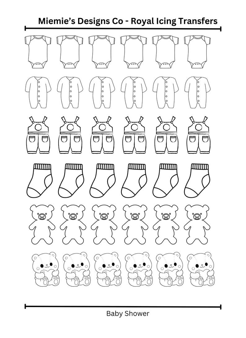 Royal Icing Transfer - Baby Shower 1 - DIGITAL DOWNLOAD - Etsy