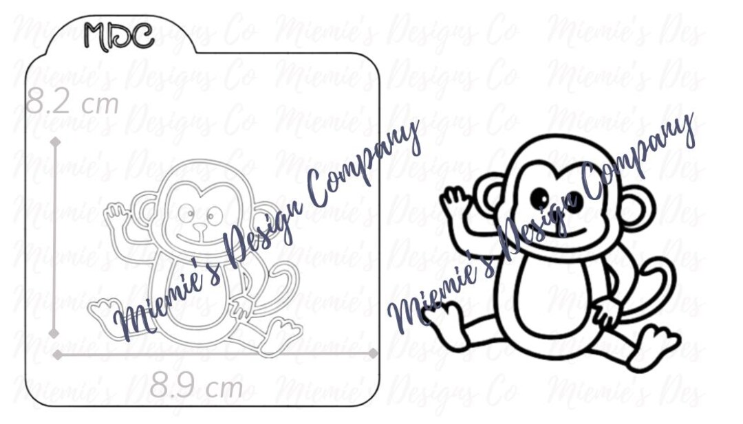 MDC - Silk Screen Stencil, Monkey, Zoo, Circus, Sitting Monkey ...