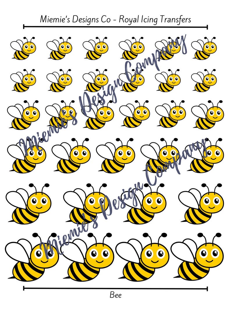 Royal Icing Transfer - Bee 1 - DIGITAL DOWNLOAD - Etsy