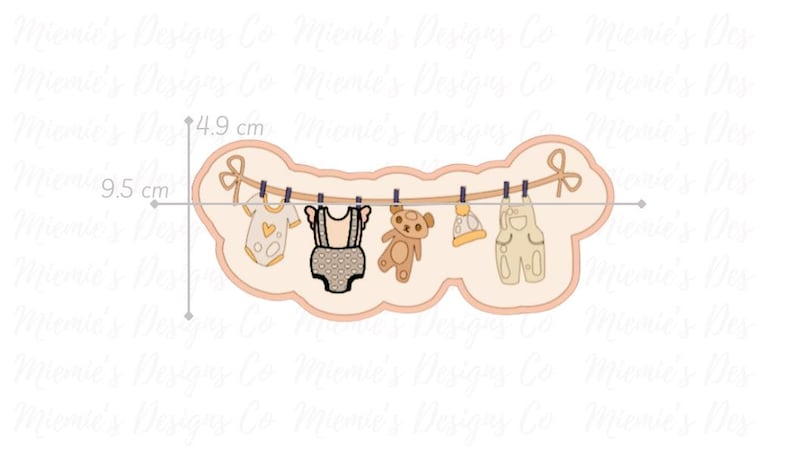 MDC - Baby Clothes, Washing Line, Hanging, Cookie, Cutters, Fondant ...
