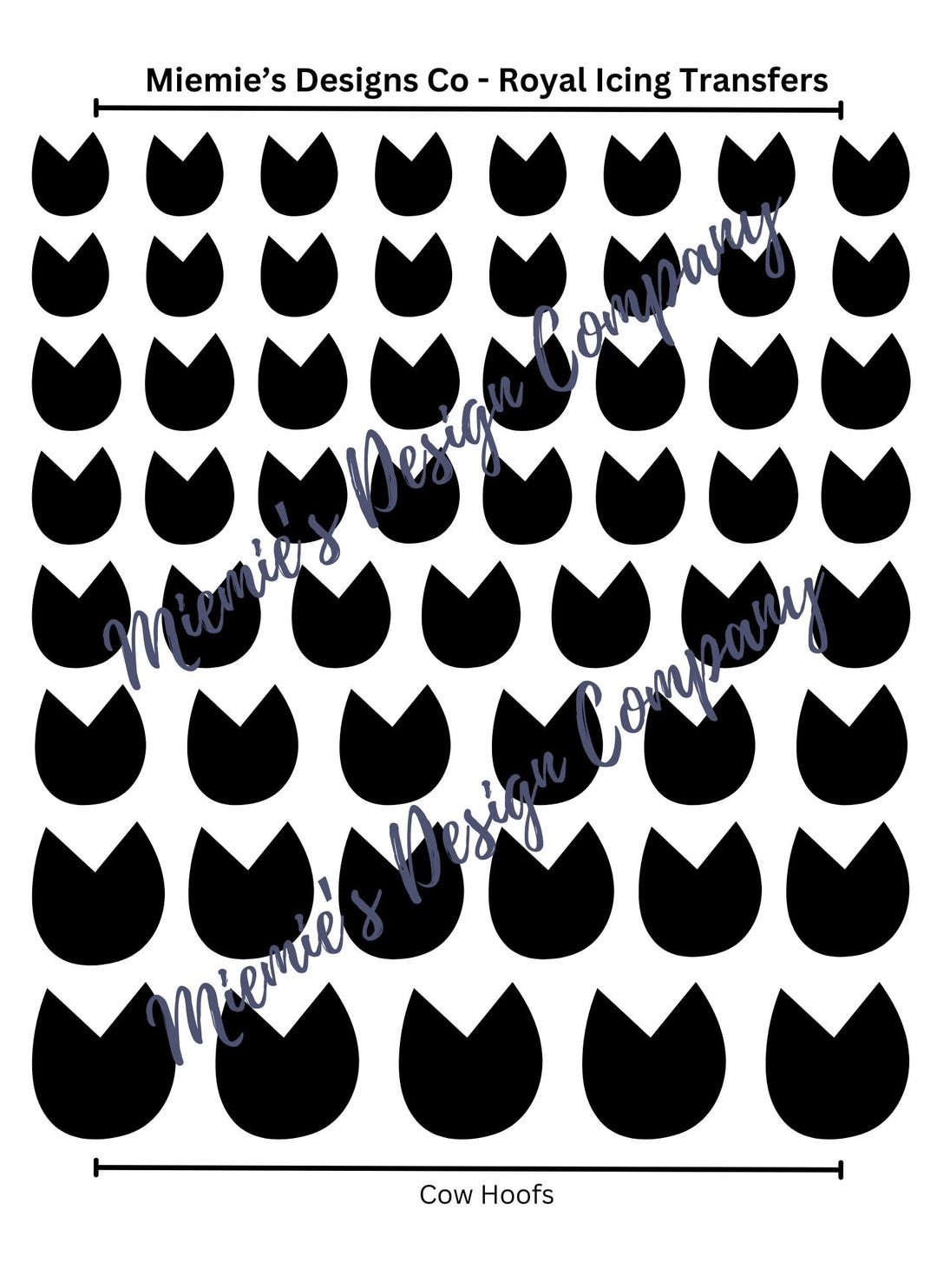 Royal Icing Transfers Cow Hoofs, Hand Made Decorations, Custom Farming ...