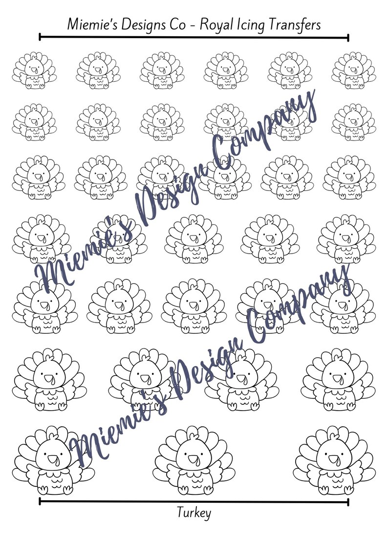 Royal Icing Transfer - Turkey - DIGITAL DOWNLOAD - Etsy