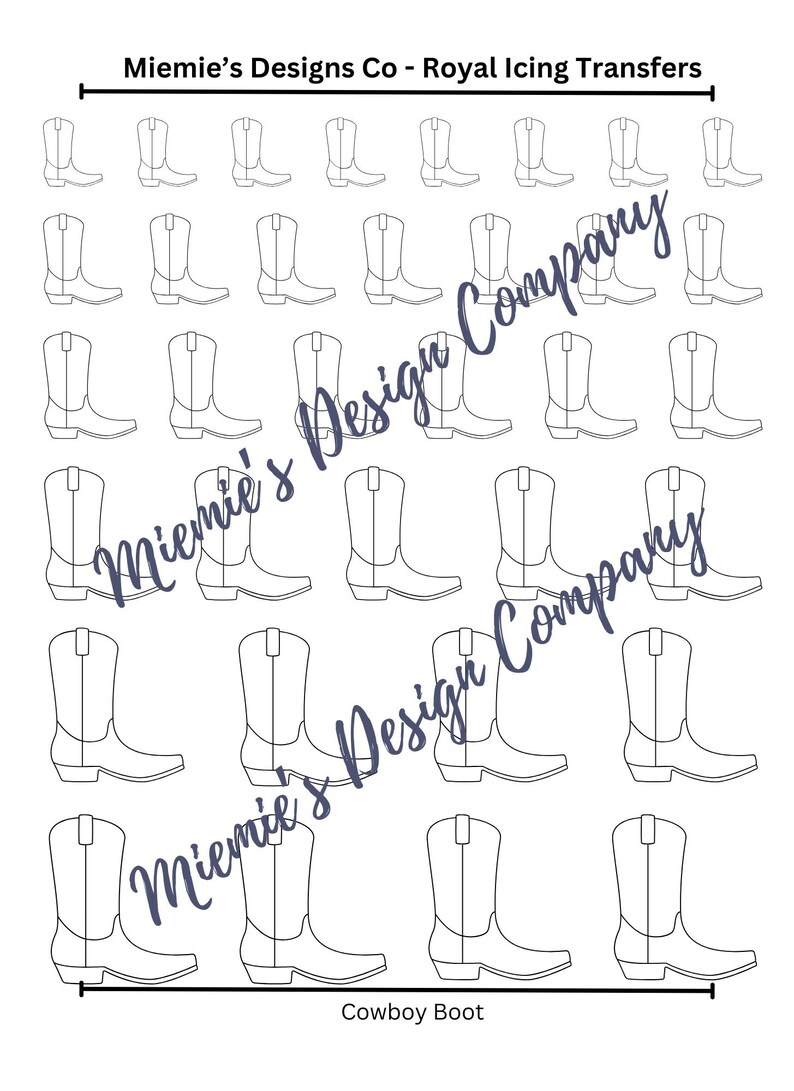 Cowboy Boot Royal Icing Transfer, Sugar Cookie Decoration, Baking ...