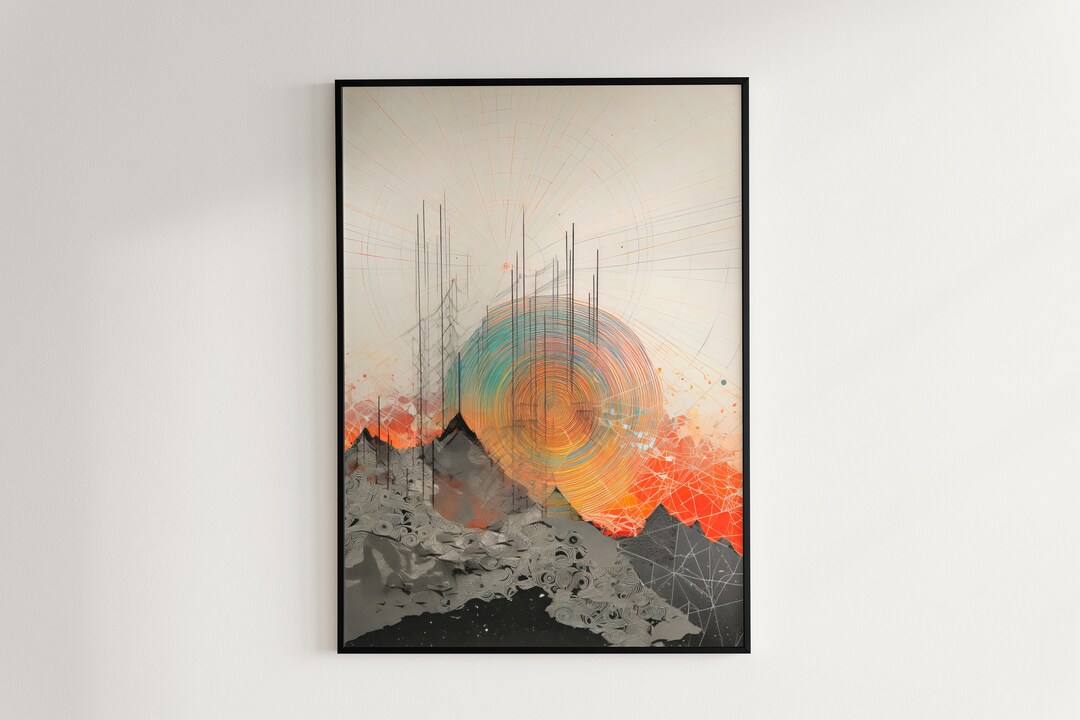 Abstract Topography Line Art | Wall Decor, Digital Print | Landscape ...