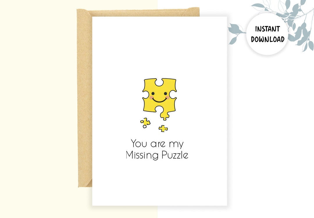 Digital Puzzle Card, Printable Card Funny, Friendship, Valentine Card ...