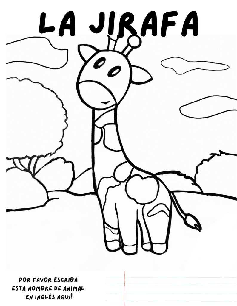 18 Printable Zoo Animal Coloring Pages: Learn Spanish,kids Coloring ...