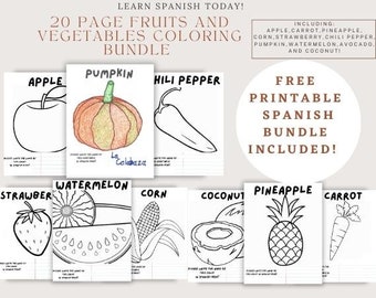 Fruits Coloring Book Fruits Coloring Book for Kids-fruits - Etsy