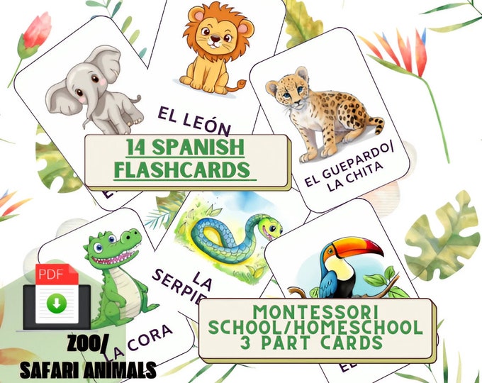 Tarjetas de animales del zoológico imprimibles para niños inglés ...