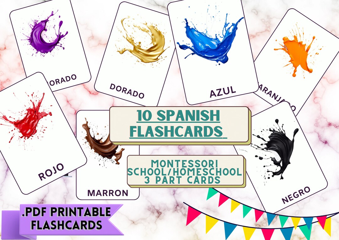 Colors Flashcards Montessori Flashcards Printable - Etsy