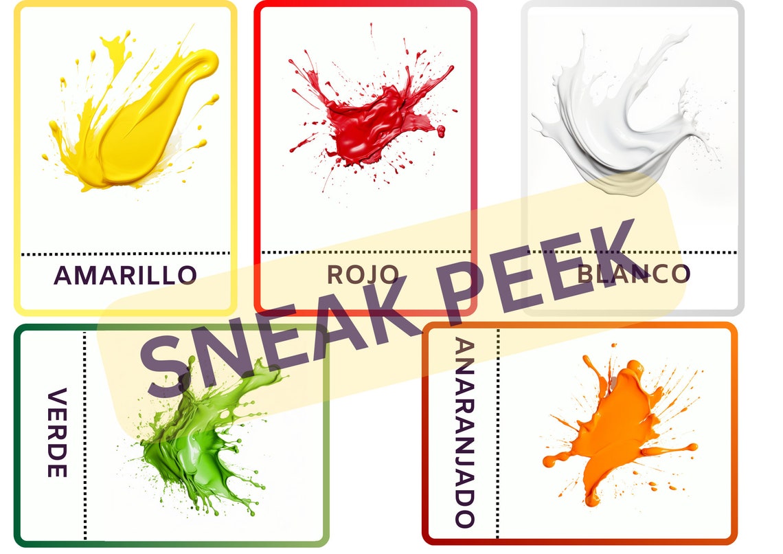 Colors Flashcards, Montessori Flashcards, Printable Flashcards, Spanish ...