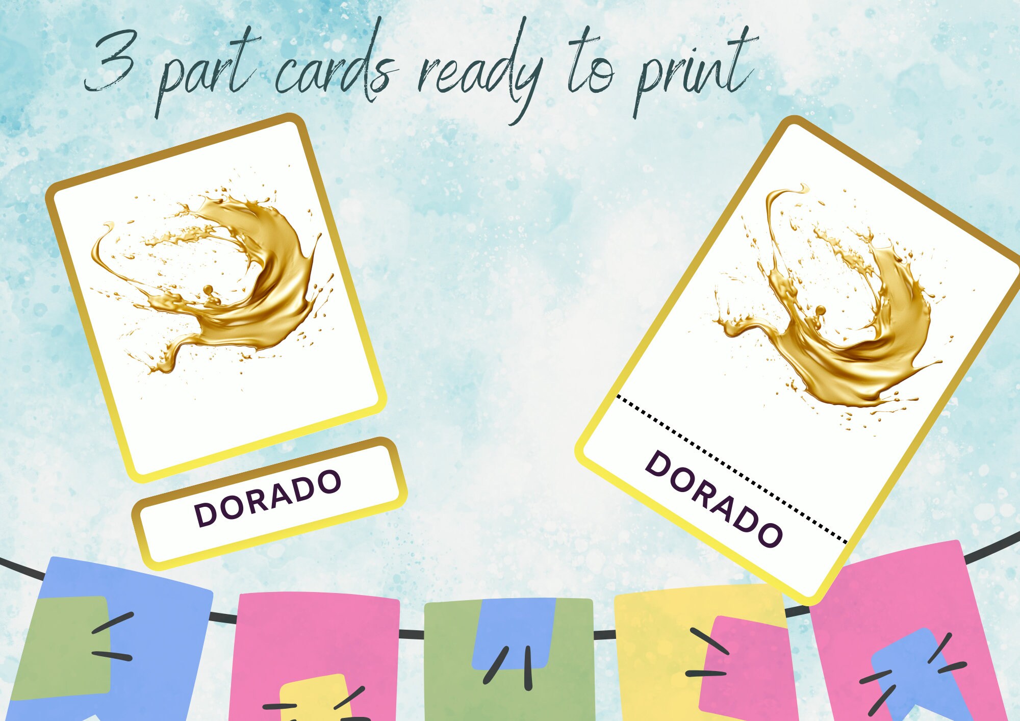 Colors Flashcards, Montessori Flashcards, Printable Flashcards, Spanish ...