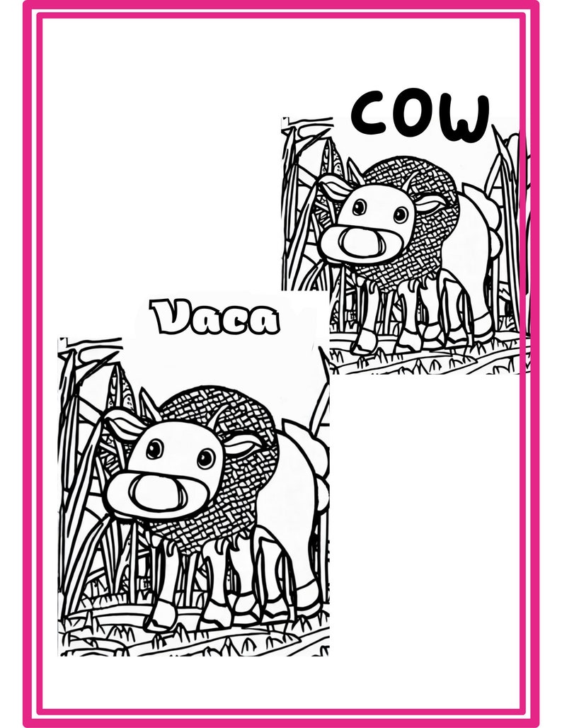 16 Page Spanish-english Printable Coloring Book Bundle: - Etsy