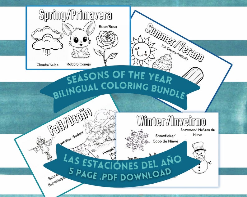 Seasons of the Year Coloring Pages Kids Coloring Pages Learn - Etsy
