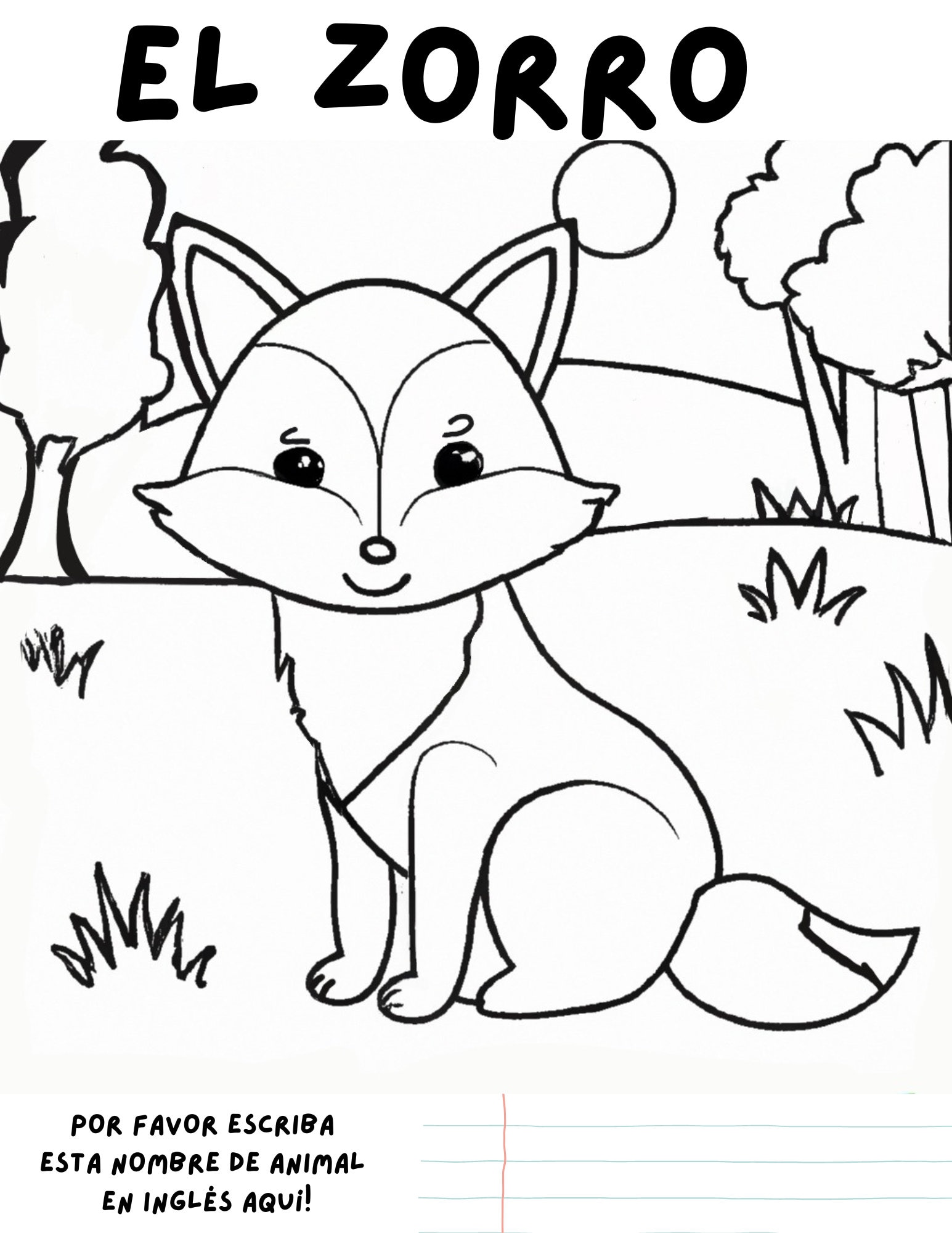Bilingual Zoo Animal Coloring Pages: Learn Spanish Fun - Etsy