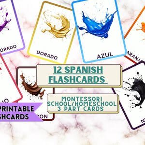 Colors Flashcards, Montessori Flashcards, Printable Flashcards, Spanish ...
