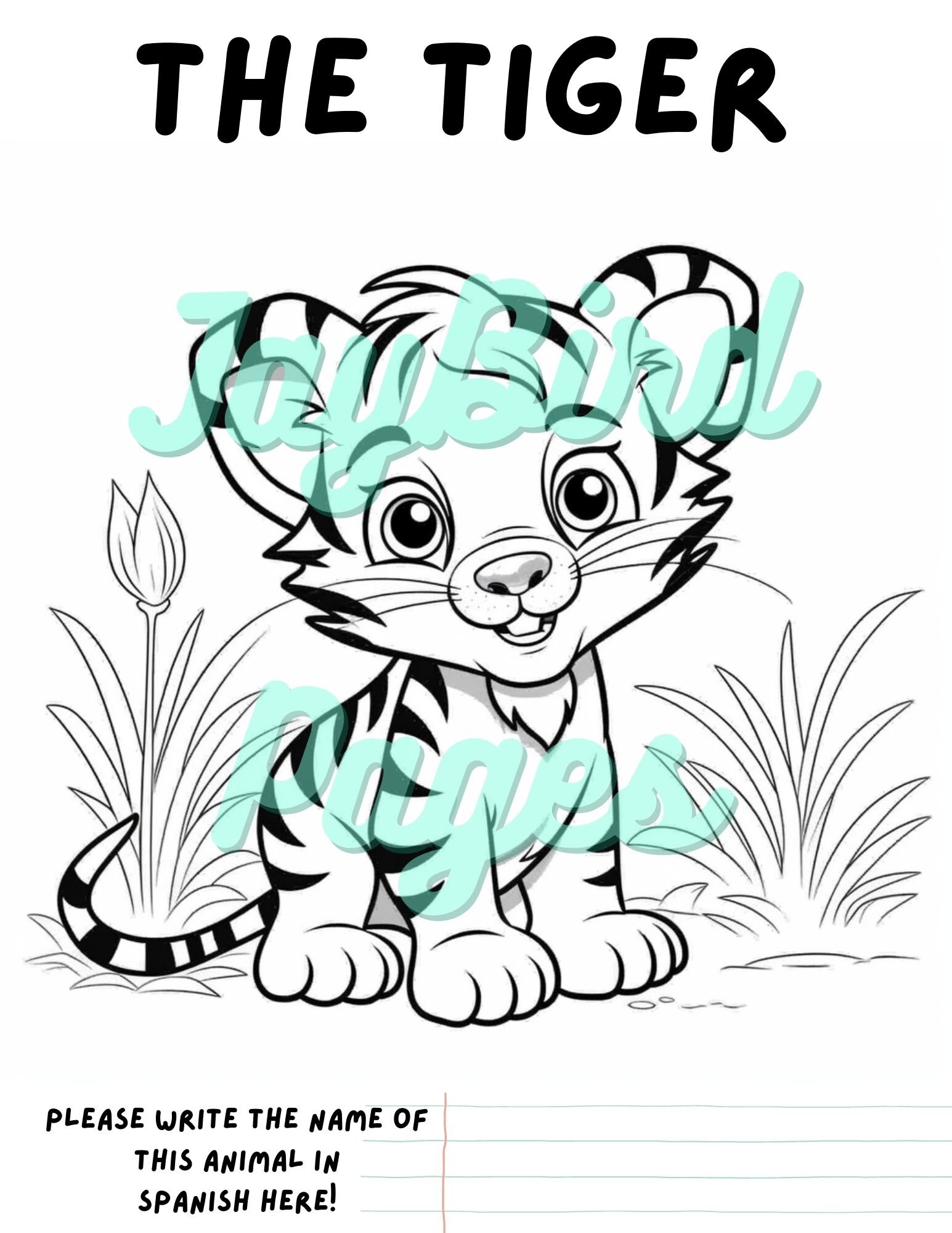 Bilingual Zoo Animal Coloring Pages: Learn Spanish, Fun Coloring Pages ...