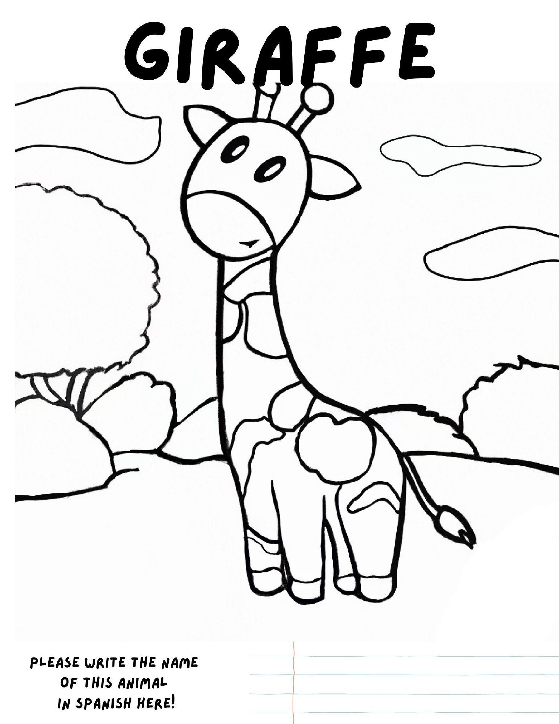 Bilingual Zoo Animal Coloring Pages: Learn Spanish Fun - Etsy