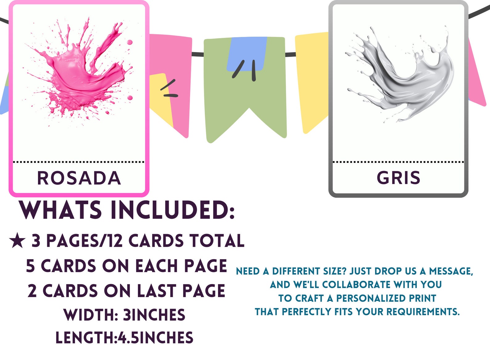 Colors Flashcards, Montessori Flashcards, Printable Flashcards, Spanish ...