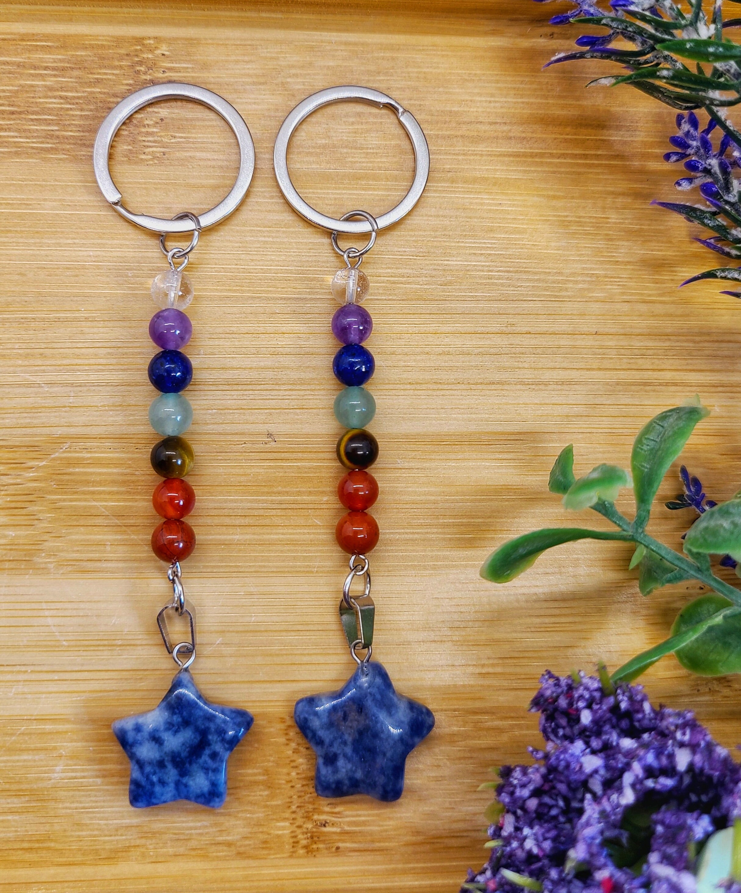 Crystal Star Keychain, Chakra Keychain, Star Keychain, Crystals ...