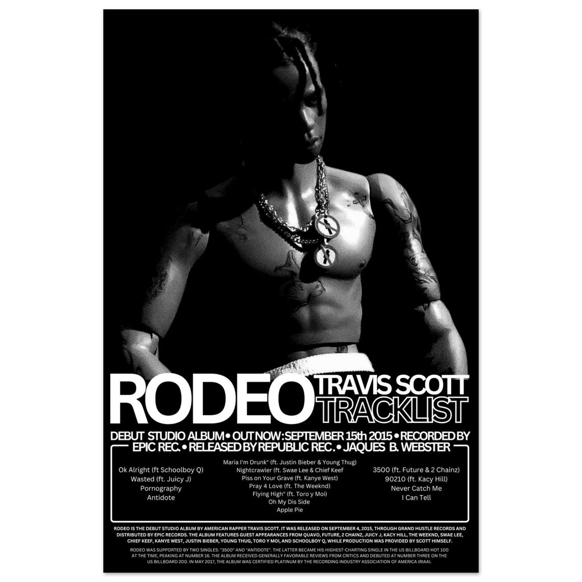 RODEO: Travis Scott Poster (various Sizing Options) *black Edition* - Etsy