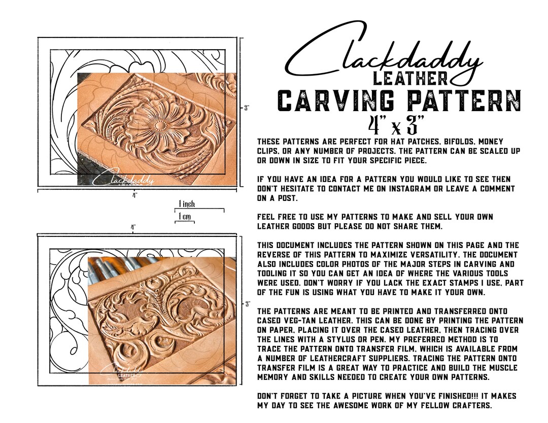 Sheridan Style Leather Carving Pattern 2 - Etsy