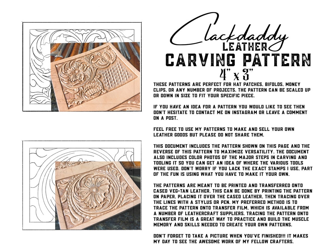 Sheridan Style Leather Carving Pattern 1 - Etsy