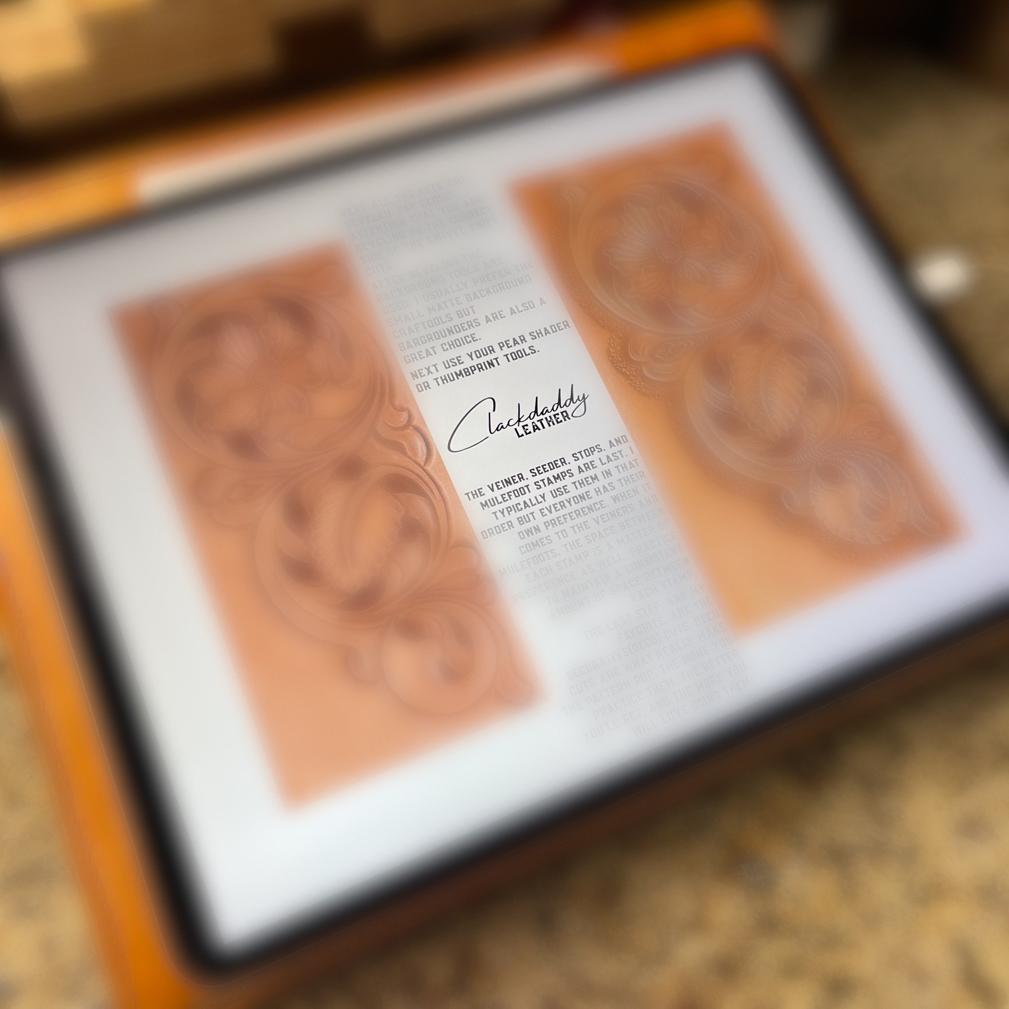Leather Carving Pattern - Sheridan Style 3 - Roper, Biker, Checkbook ...