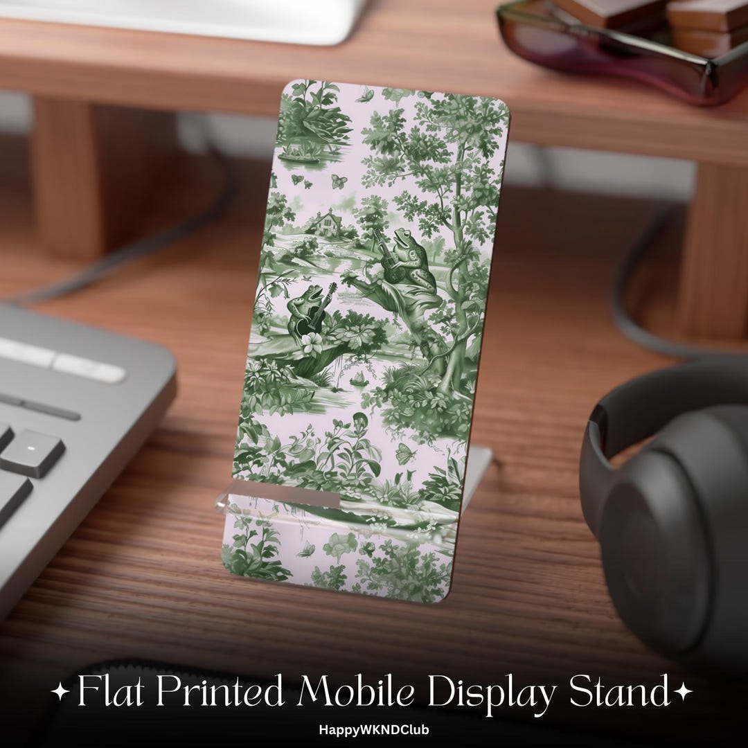 Cute Green Frogs Mobile Display Stand for Smartphones, Toile De Jouy ...