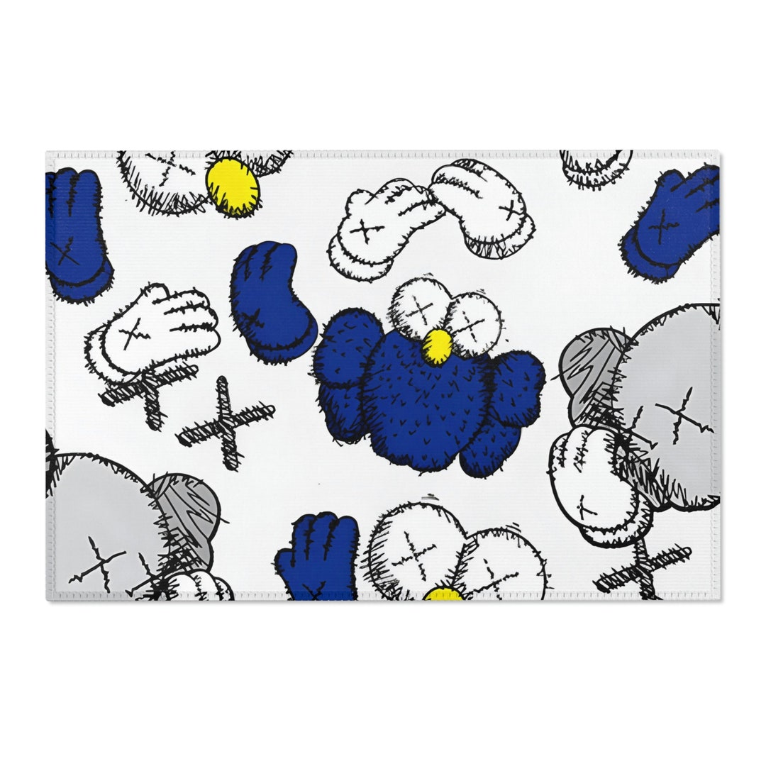 Blue Collage Kaws Area Rug - Etsy