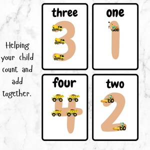 Counting Number Flashcards, Kindergarten Math, Adding, Preschool ...